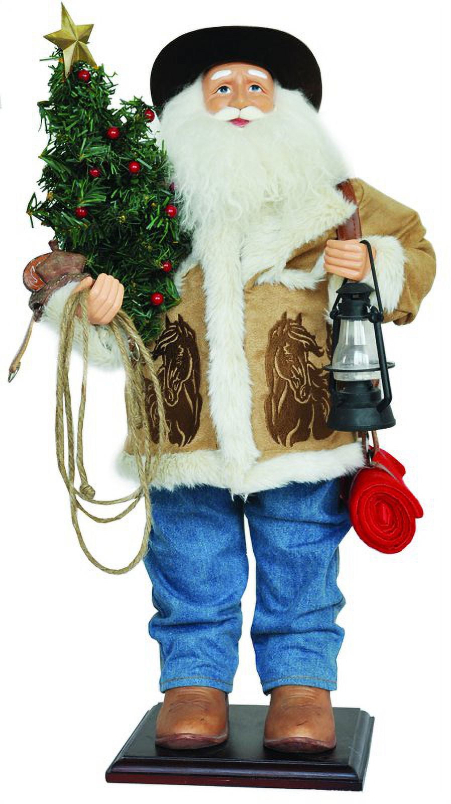 24" Home on the Range Country Western Cowboy Santa Claus Christmas ...