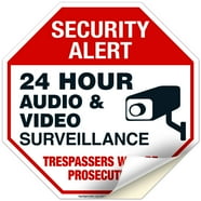 Warning Video And Audio Surveillance In Use Sign - Walmart.com