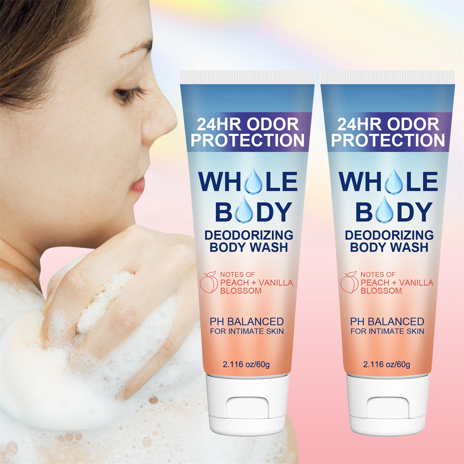24-Hour Body Wash, Peach & Floral Scent pH-Balanced for All Skin ...