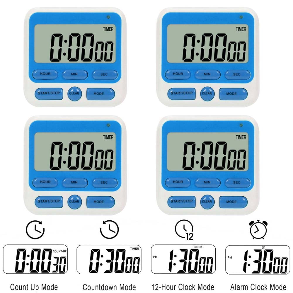 24 Hour Countdown Digital Kitchen Timer with Large LCD Display and ...