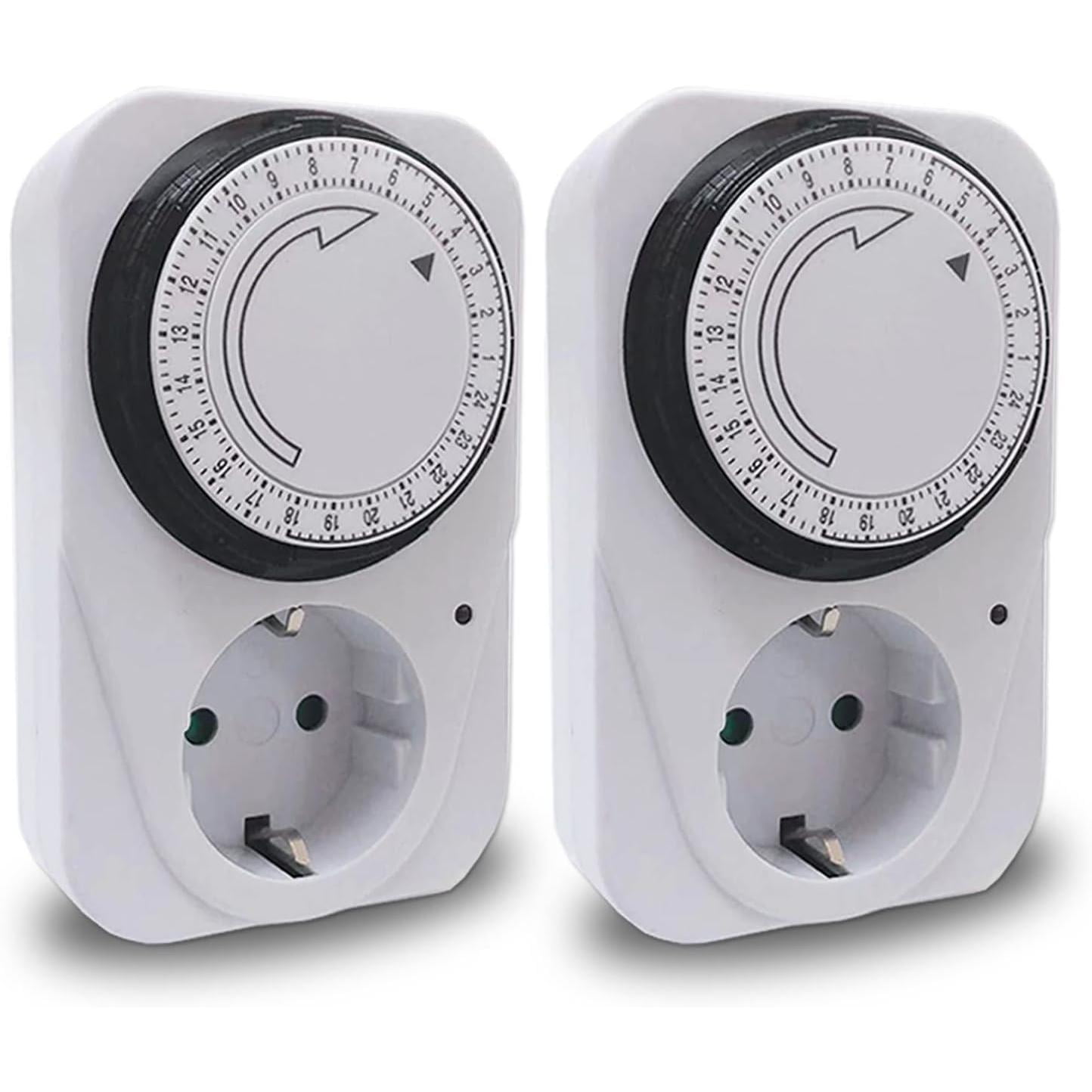 24-Hour Mechanical Timer Electrical Plug, Switches Every 15 Minutes, ON ...