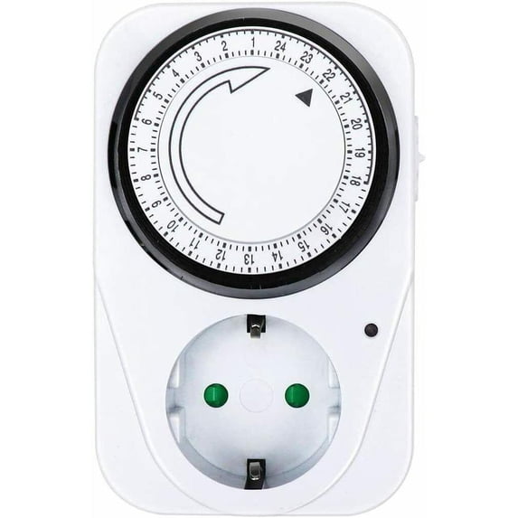 24-Hour Mechanical Timer Electrical Plug, Switches Every 15 Minutes, ON ...