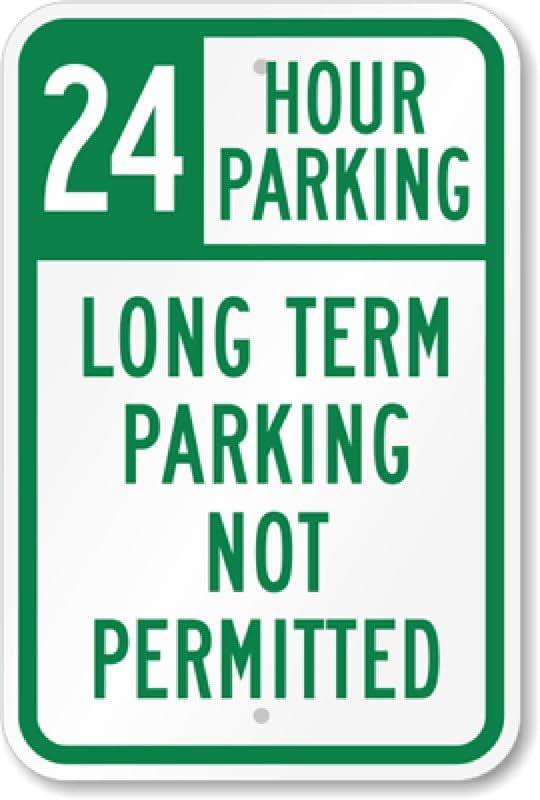 24 Hour Parking Aluminum Weatherproof 8" x 12" Sign p00071 - Walmart.com