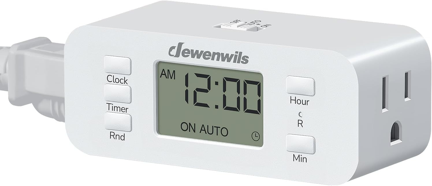 24 Hour Programmable Digital Timer Outlet, Timers for Electrical ...