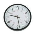 24-Hour Round Wall Clock, 12.63" Overall Diameter, Black Case, 1 Aa ...