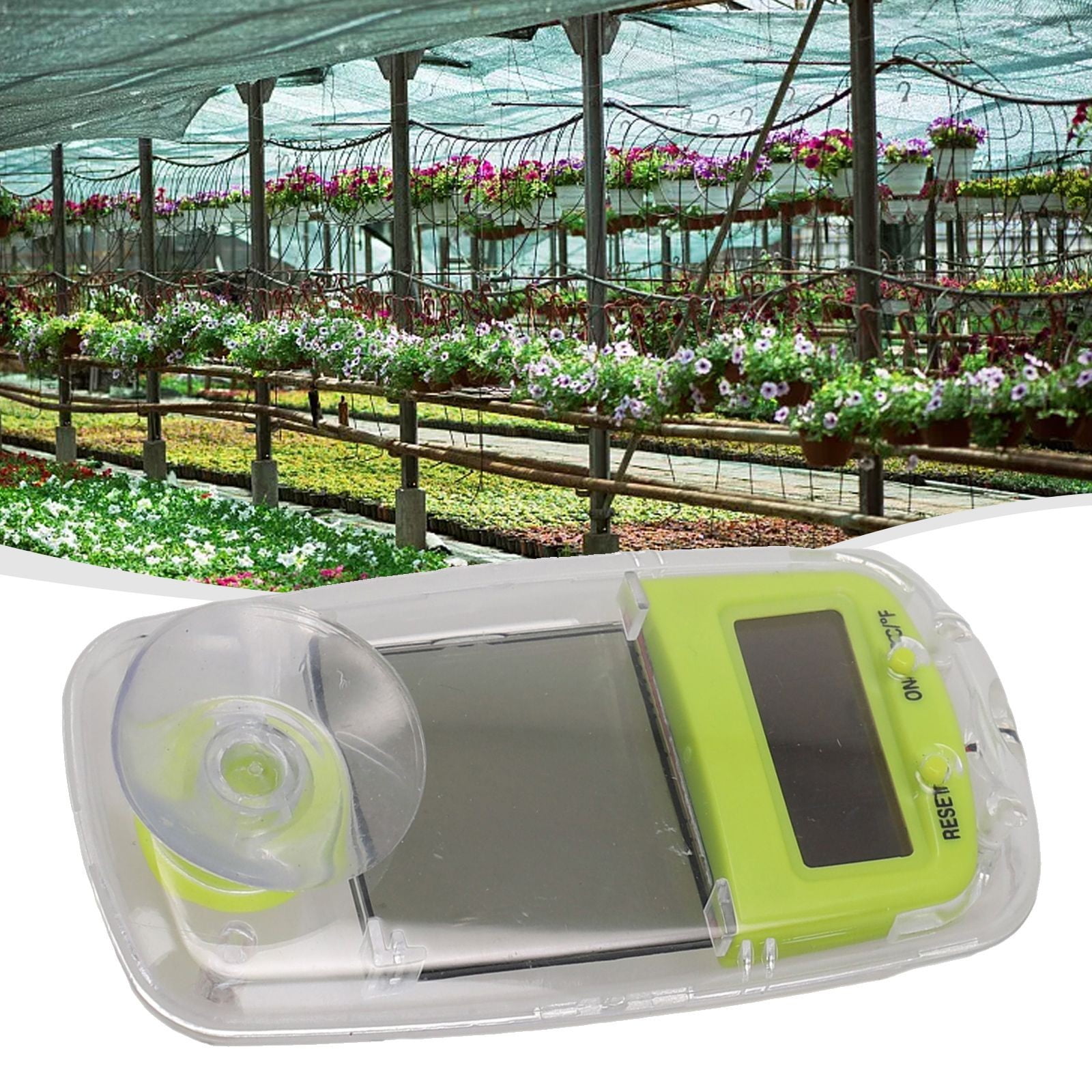 24 Hour Solar Digital Thermometer,Solar Suction Cup Window LCD Screen ...