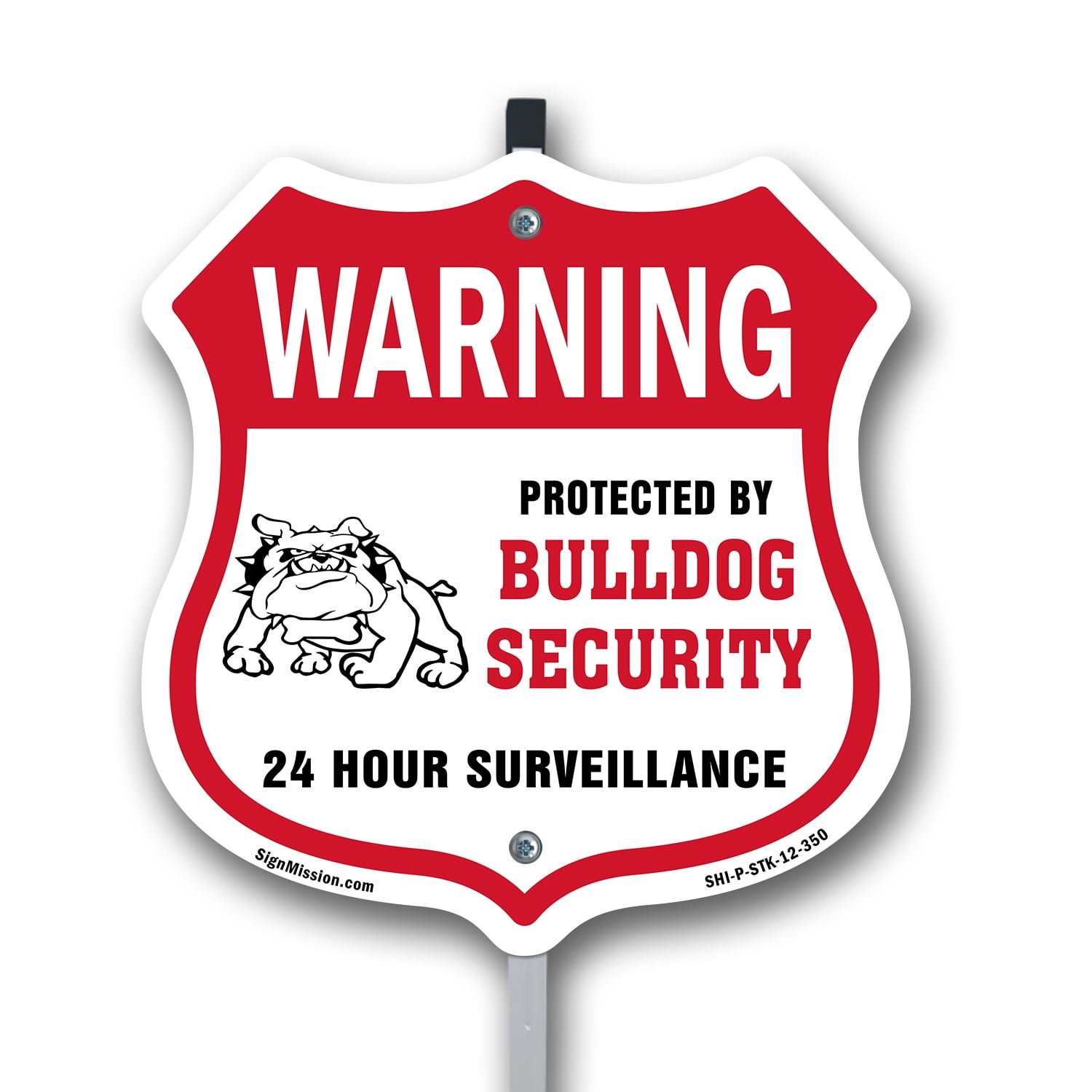 24 Hour Surveillance Shield Sign Warning Protected By Bulldog Security ...