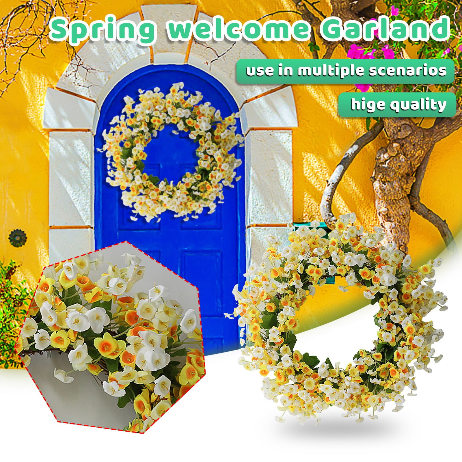 24 Hours Only, Spring Wreath, Flower Door Knocker, Mother's Day ...