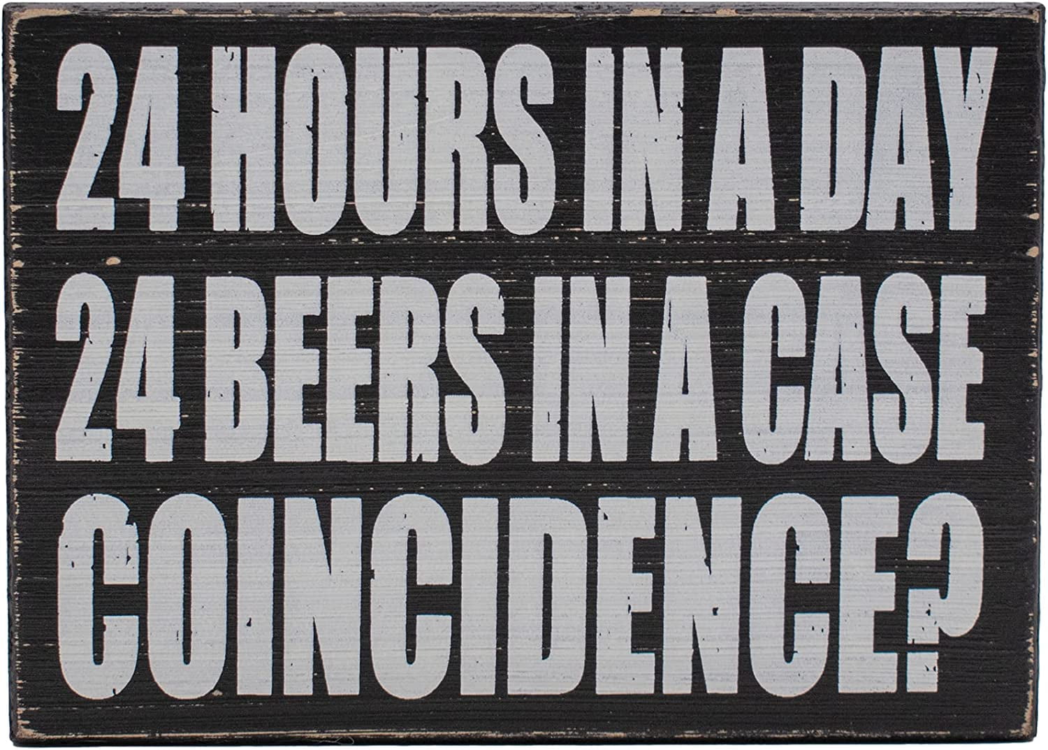 24 Hours in a Day, 24 Beers in a Case - Rustic Beer Lover Wooden Boxed ...