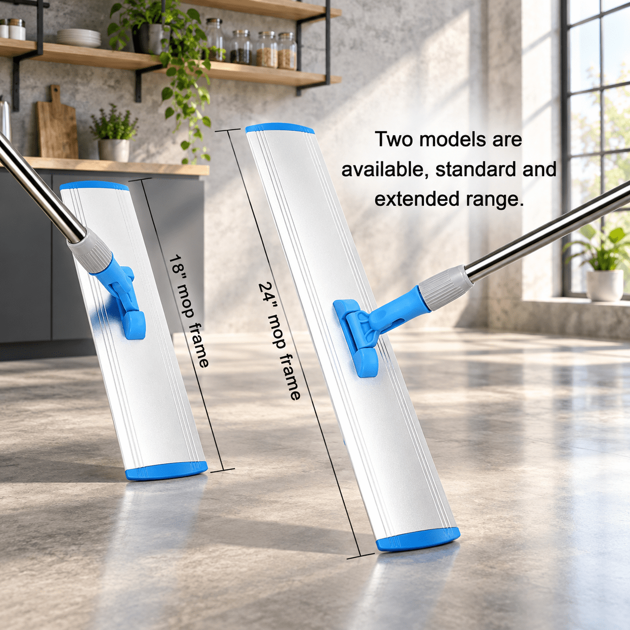 24 IN Heavy Duty Commercial Wet Dry Flat Floor Mop with Microfiber ...