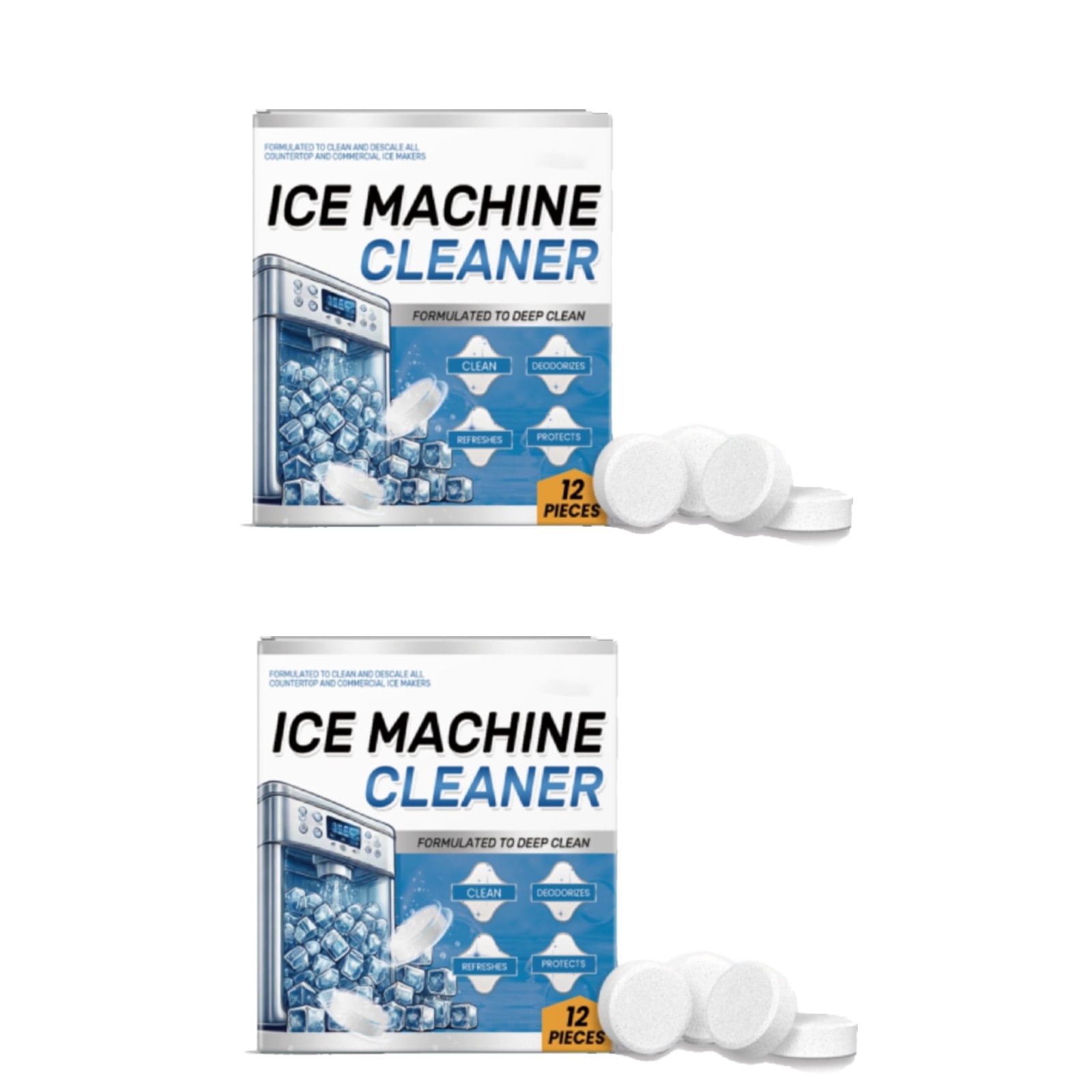 24 Ice Machine Cleaner & Descaler Tablets - Nickel Safe Scale Remover ...