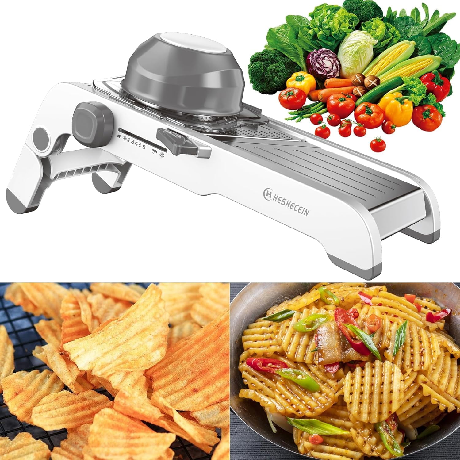 24-In-1 Mandoline Slicer for Kitchen with Waffle Fry Cutter Blade ...