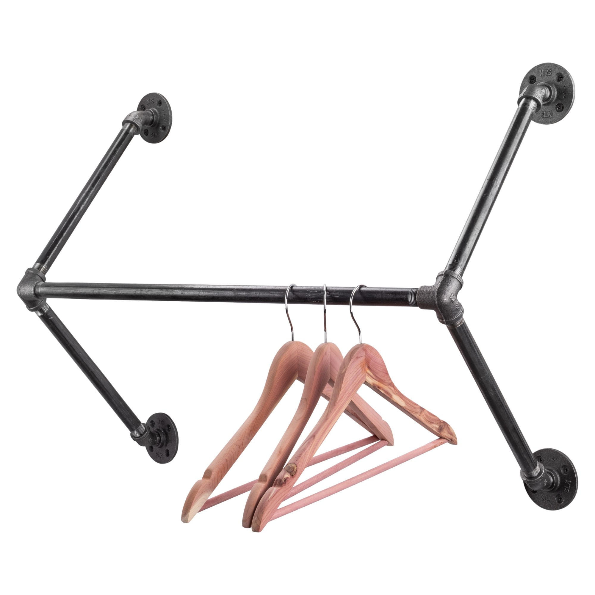 24 In Quad-flange Wall Mounted Clothing Rack By PIPE DECOR - Walmart.com