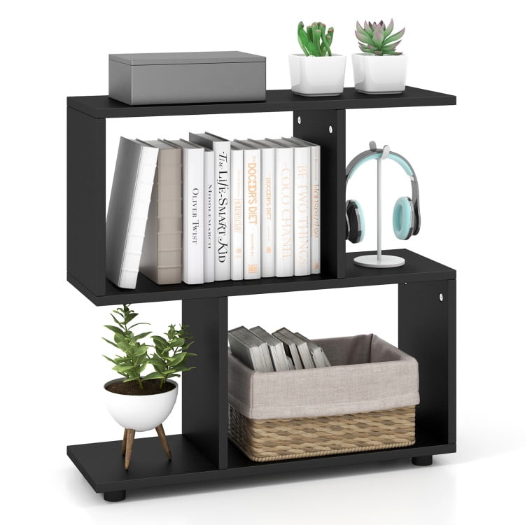 24 Inch 3-Tier Geometric Bookshelf with Thick Foot Pads - Walmart.com
