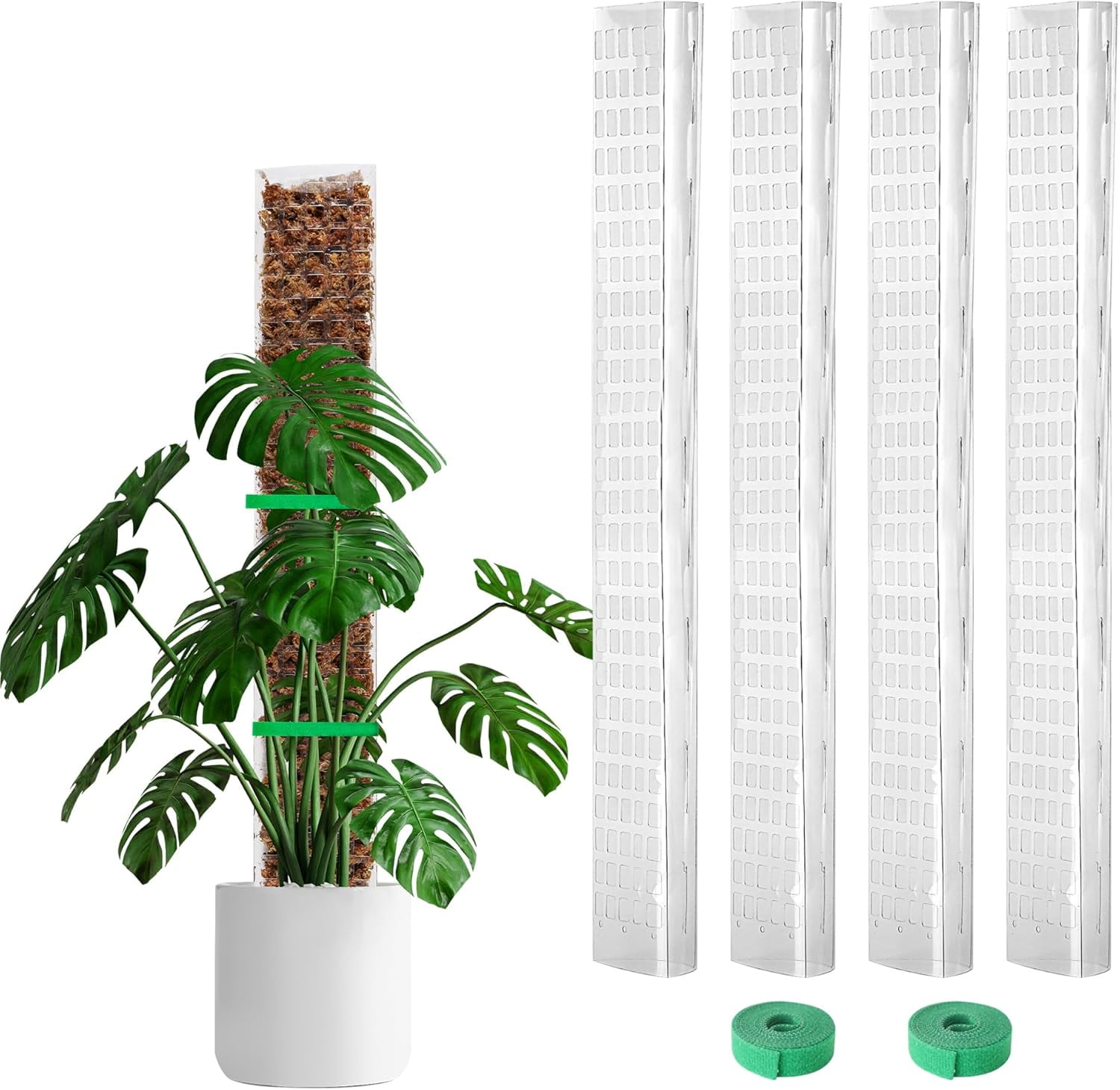 24 Inch 4 Pcs Plastic Moss Pole for Plants Monstera, 4×24'' Plant Poles ...