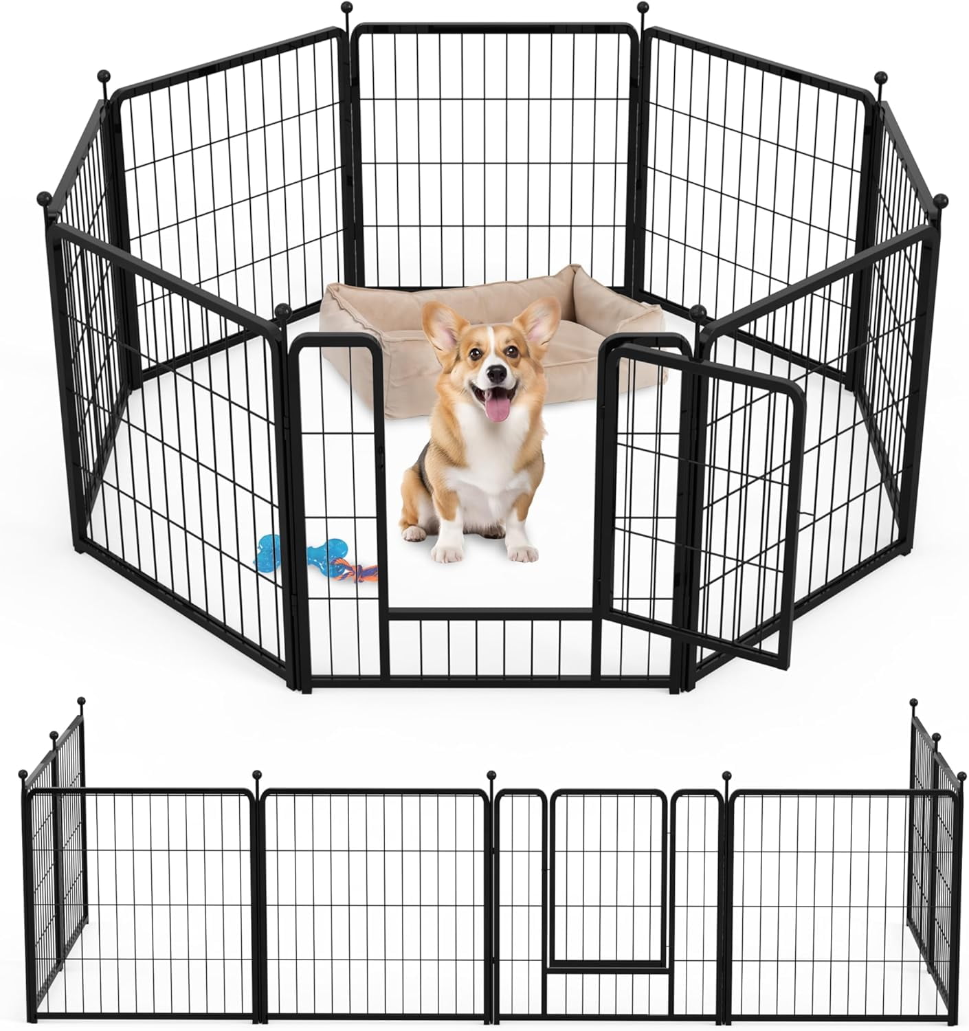 24 Inch 8 Panels Dog Playpen, Ideal Dog Fence for Puppy/Small Dogs Indoor & Outdoor Bliss ...