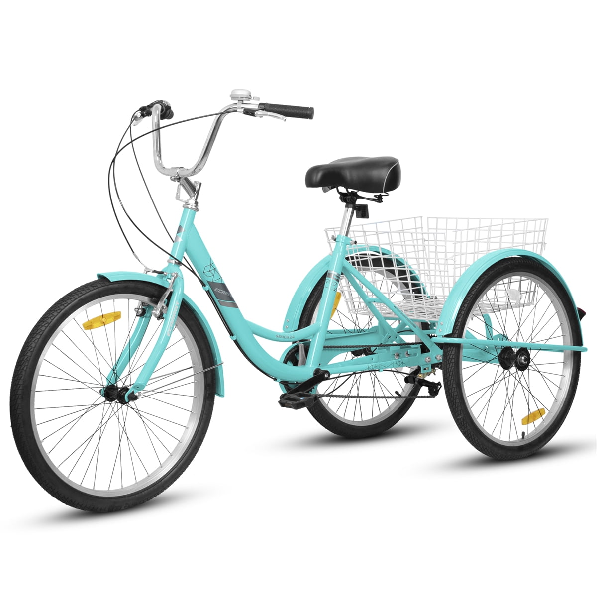 24 Inch Adult Tricycles with 3 Wheel, 1 Speed Trike Bike with Removable ...