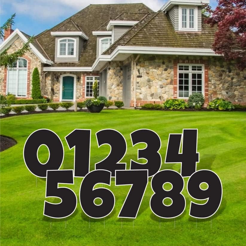 24-Inch Alphabet Lawn Numbers, Includes 10 Numbers, Luckiest Guy, Black ...