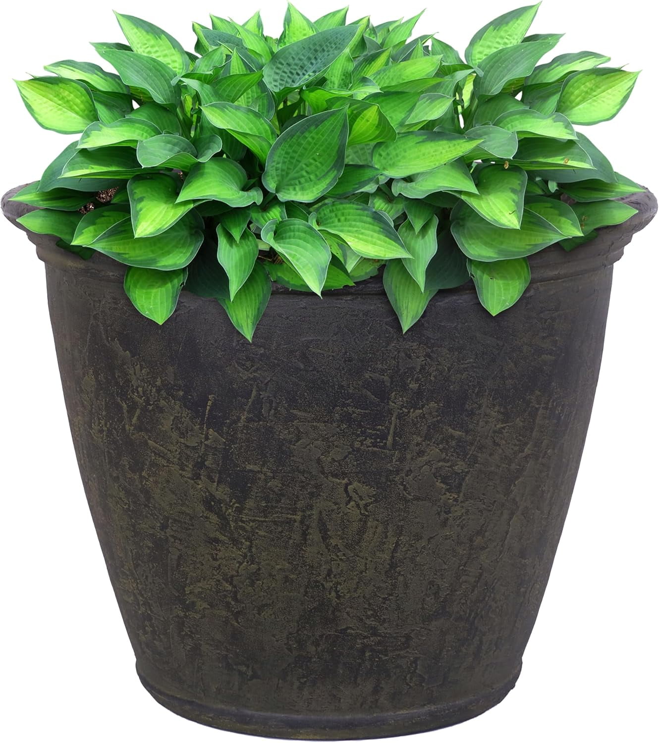 24-Inch Anjelica Large Plastic Pot for Plants - Outdoor Double-Walled ...