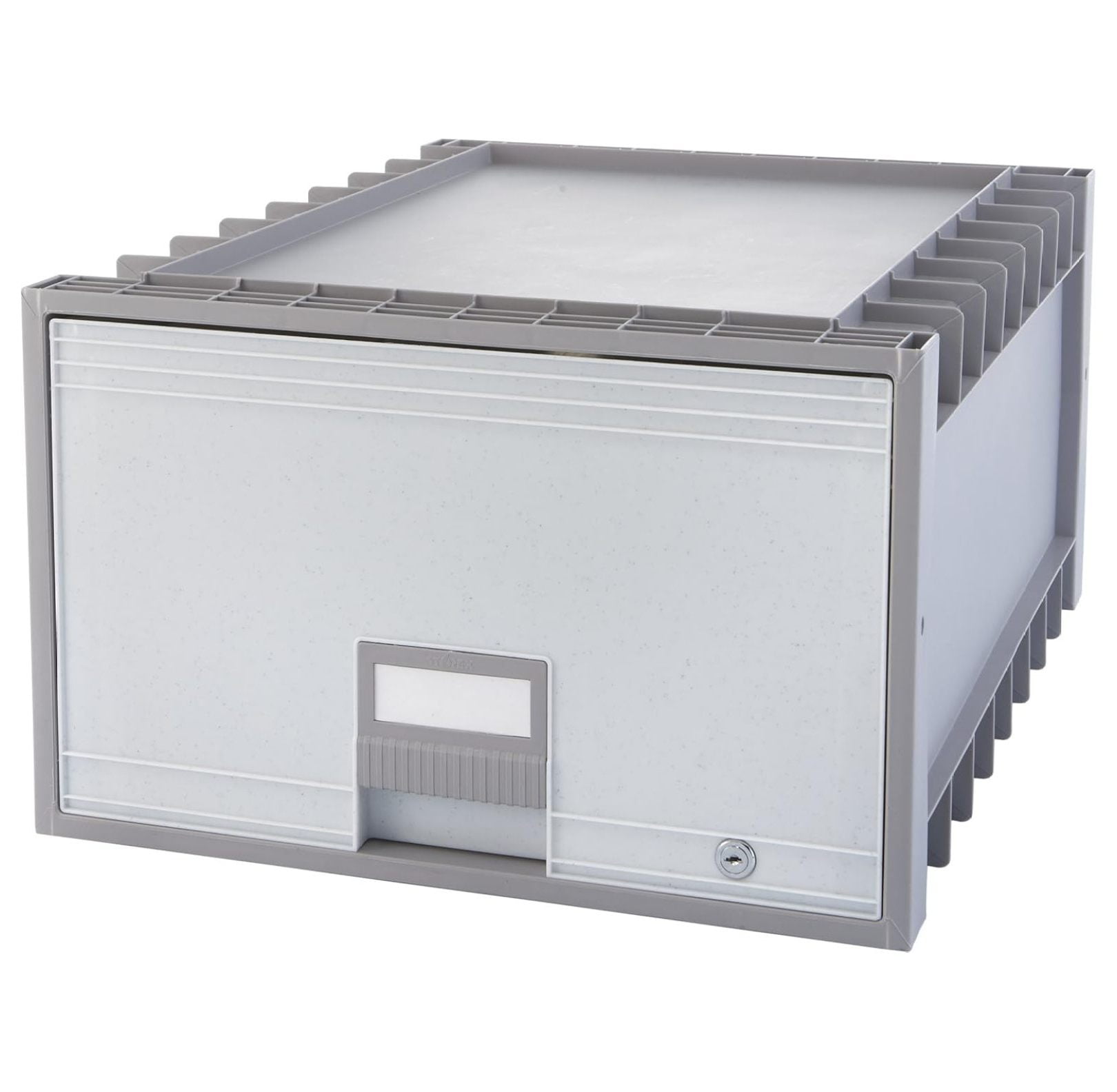 24-Inch Archive Locking Storage Box for Legal Size Files, Two-Tone Grey ...