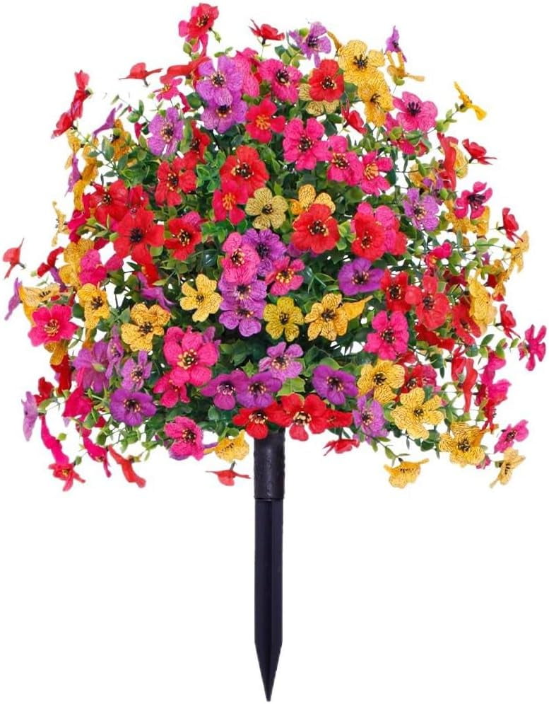 24 Inch Artificial Flower Tress Outdoor Decor - Multi-Color Garden ...
