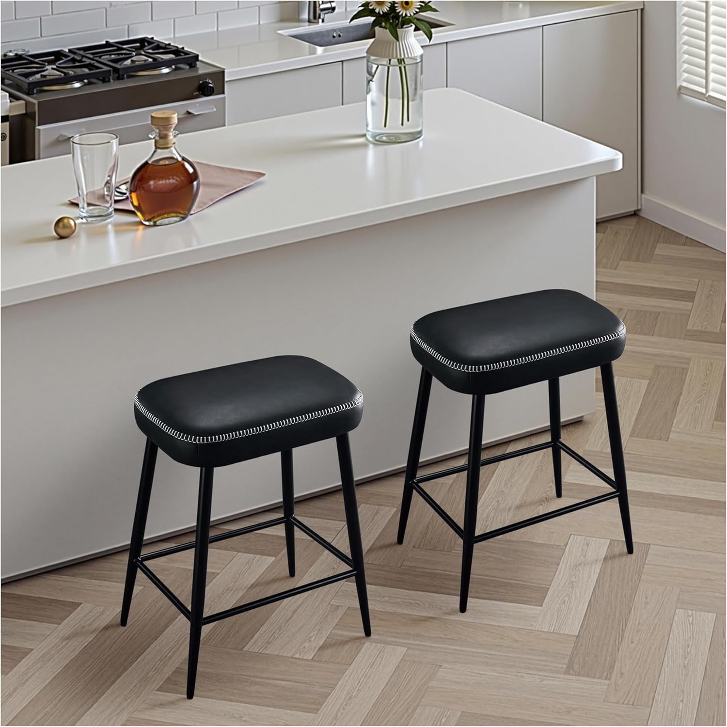 24 Inch Bar Stools Set of 2, Counter Height Bar Stool for Kitchen ...