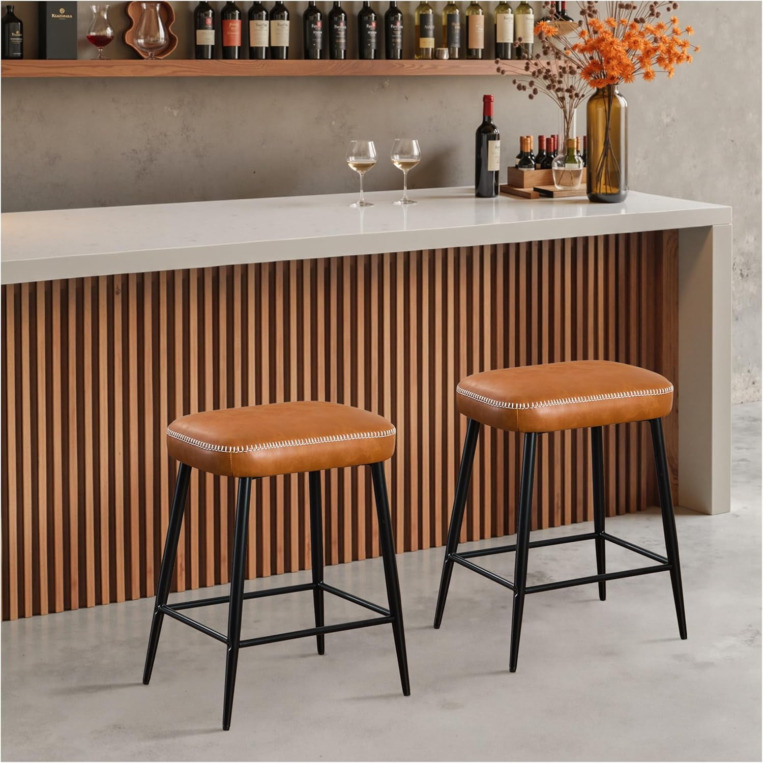 24 Inch Bar Stools Set of 2, Counter Height Bar Stool for Kitchen ...