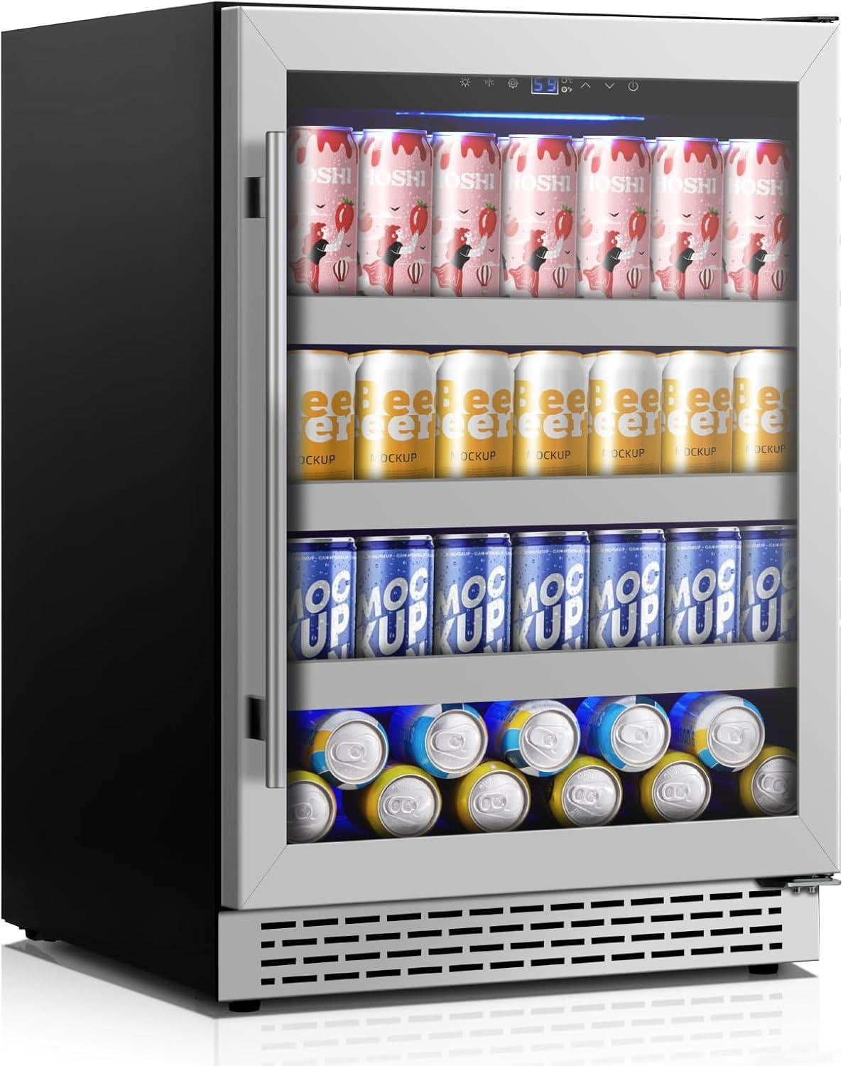 24 Inch Beverage Refrigerator,190 Cans Freestanding/Under Counter ...