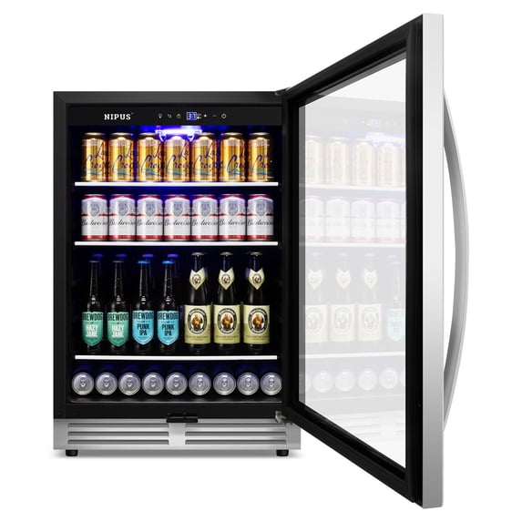 24 Inch Beverage Refrigerator Cooler, 190 Can Built-In and Freestanding ...