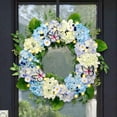 24 Inch Blue White Hydrangea Wreath for Front Door Home Decor - Walmart.com