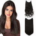 More Beautiful 24 Inch Brown Halo Fish Line Hair Extensions Invisible ...