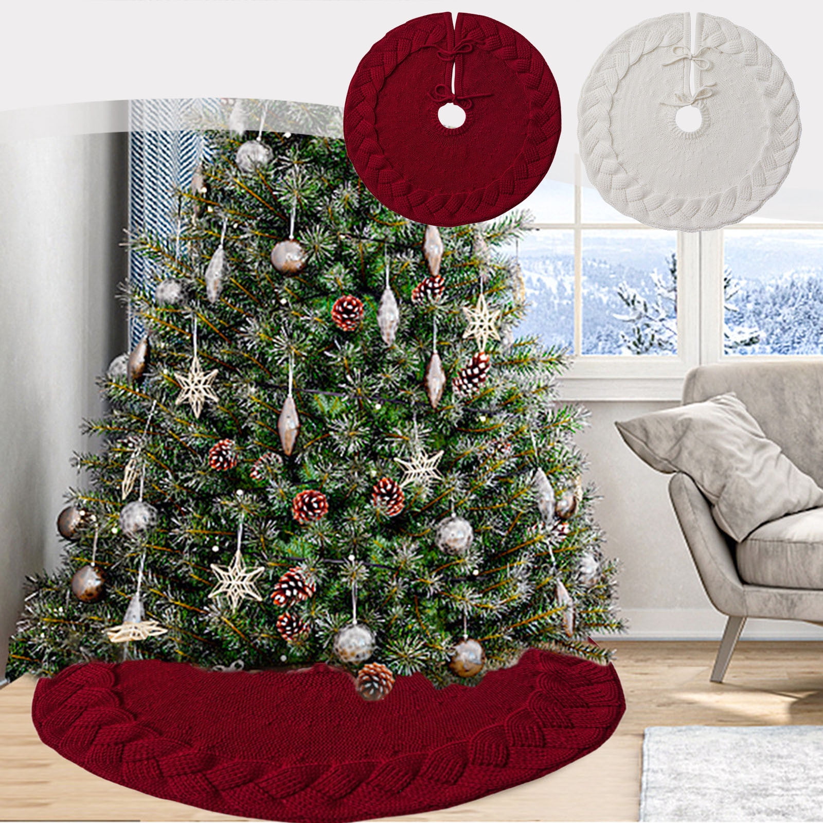 24 Inch Christmas Tree Decoration Bar Countertop Mini Desktop Hollowed ...