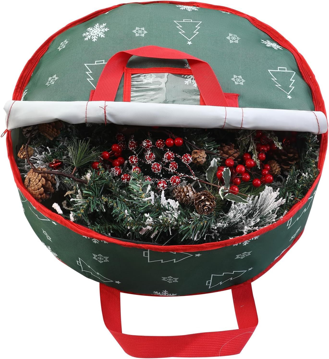 "24 Inch Christmas Wreath Storage Box Garland Holiday Container, Water ...