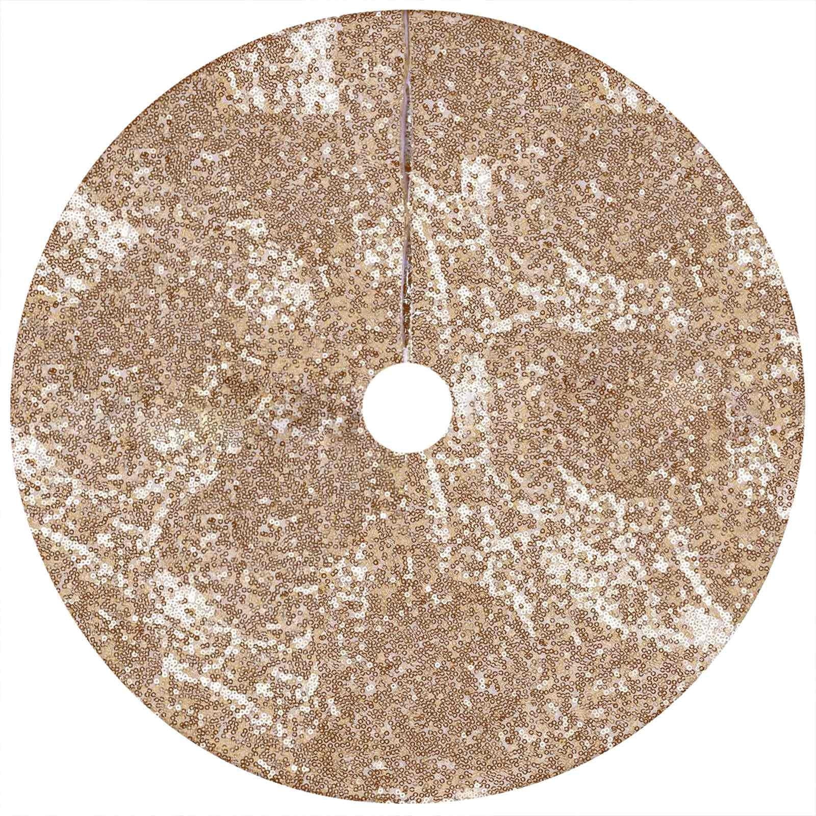 24-Inch Colorful Sequined Christmas Tree Skirt, 60cm Sparkly Tree Dress ...