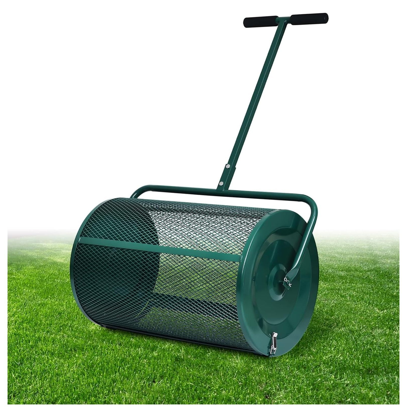 24-Inch Compost and Peat Moss Spreader- Heavy-Duty Multi-Purpose Lawn ...