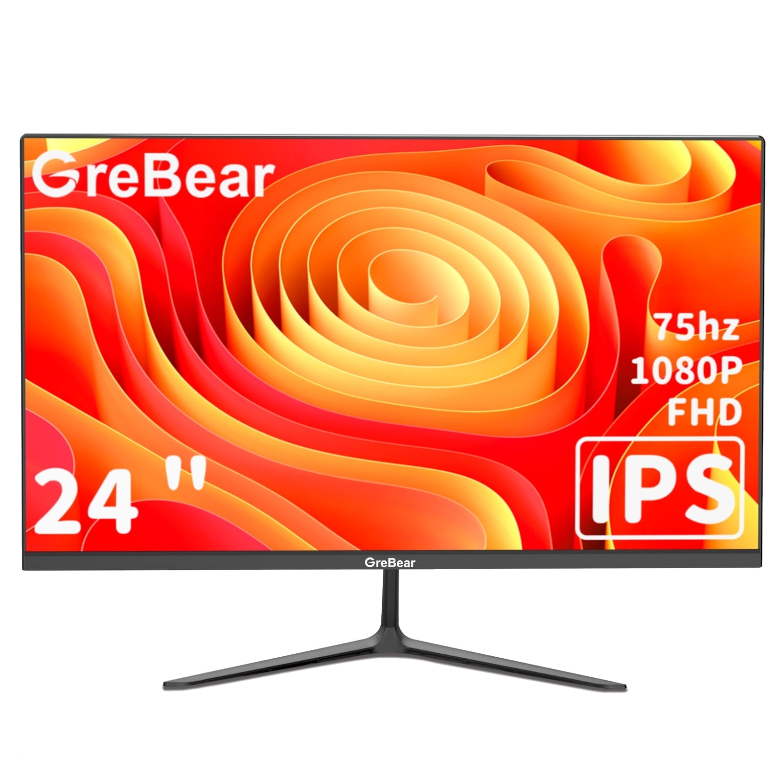 24 Inch Computer Monitor 75Hz FHD IPS Screen 1080P PC Monitor, 5ms(GTG ...