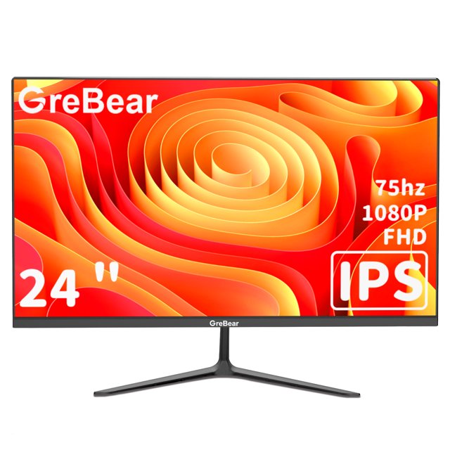 24 Inch Computer Monitor 75Hz FHD IPS Screen 1080P PC Monitor, 5ms(GTG ...