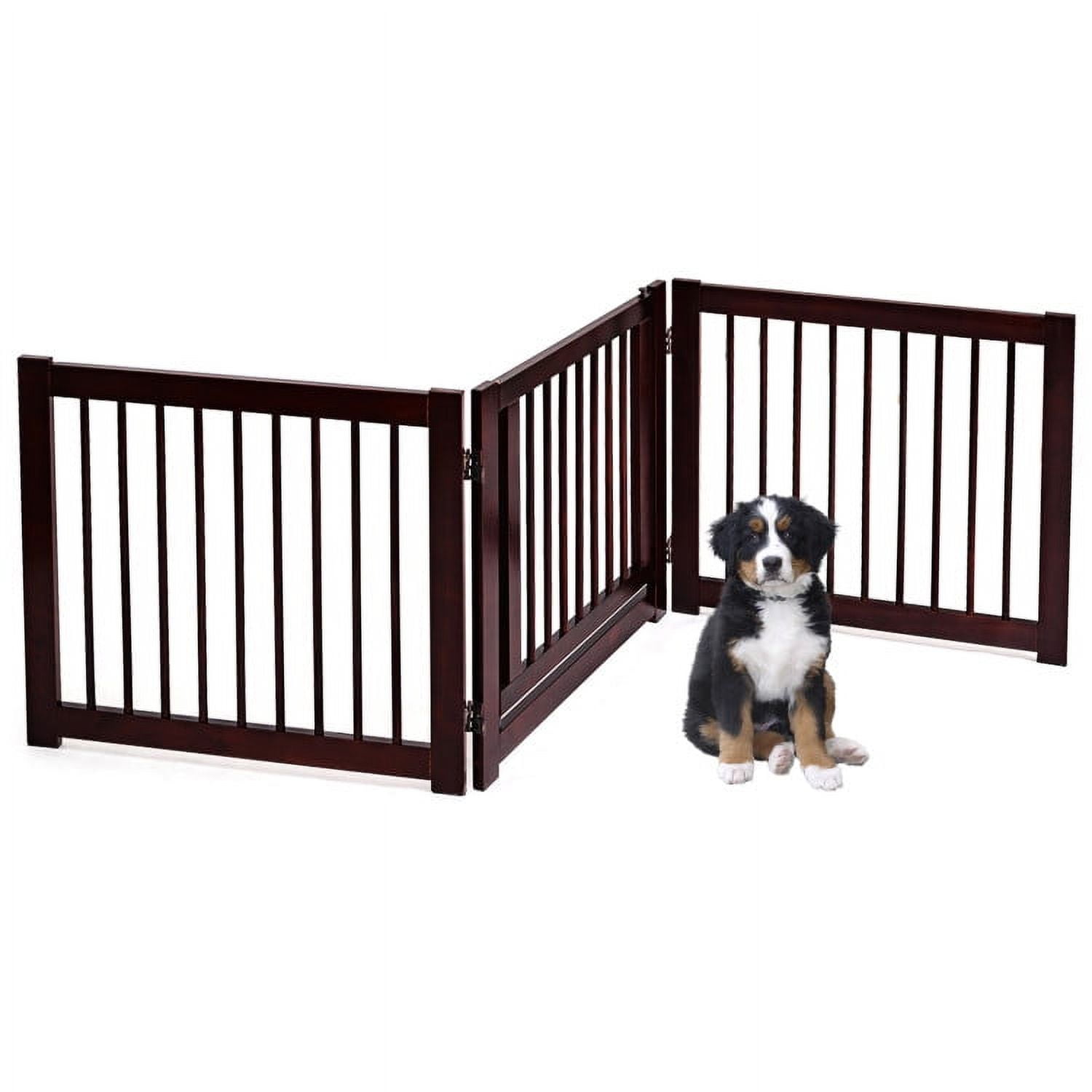 24 Inch Configurable Folding 3 Panel Wood Dog Fence, Dog Gate ...