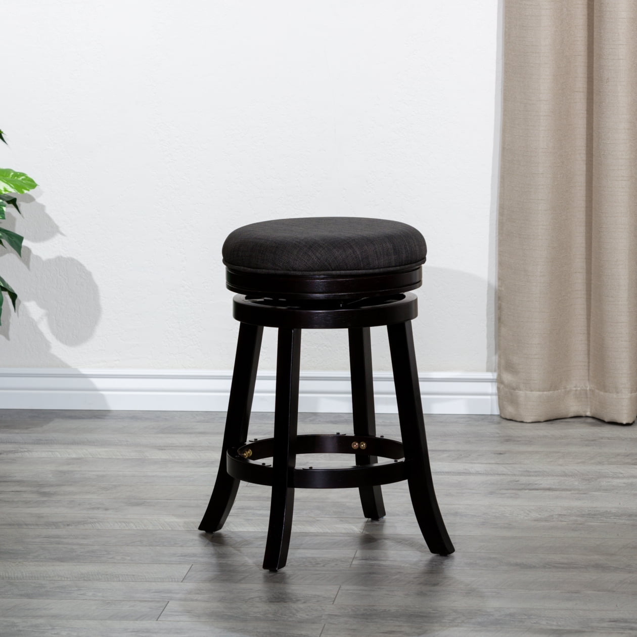 24 Inch Counter Height Backless Swivel Stool, Modern Upholstered Bar ...