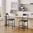 24 Inch Counter Height Bar Stools with Backrest and Footrest, PU ...