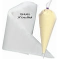 24 Inch Disposable Lar Piping Bags,100 PACK Extra Lar Thick Pastry Bags ...