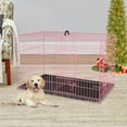 NiamVelo 24 Inch Heavy-Duty Pink Metal Dog Cage with Plastic Pan ...