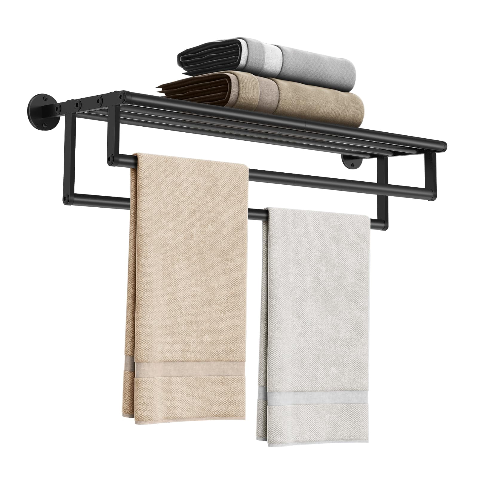 24 Inch Double Towel Rack Bathroom Wall Mount Holder - Walmart.com