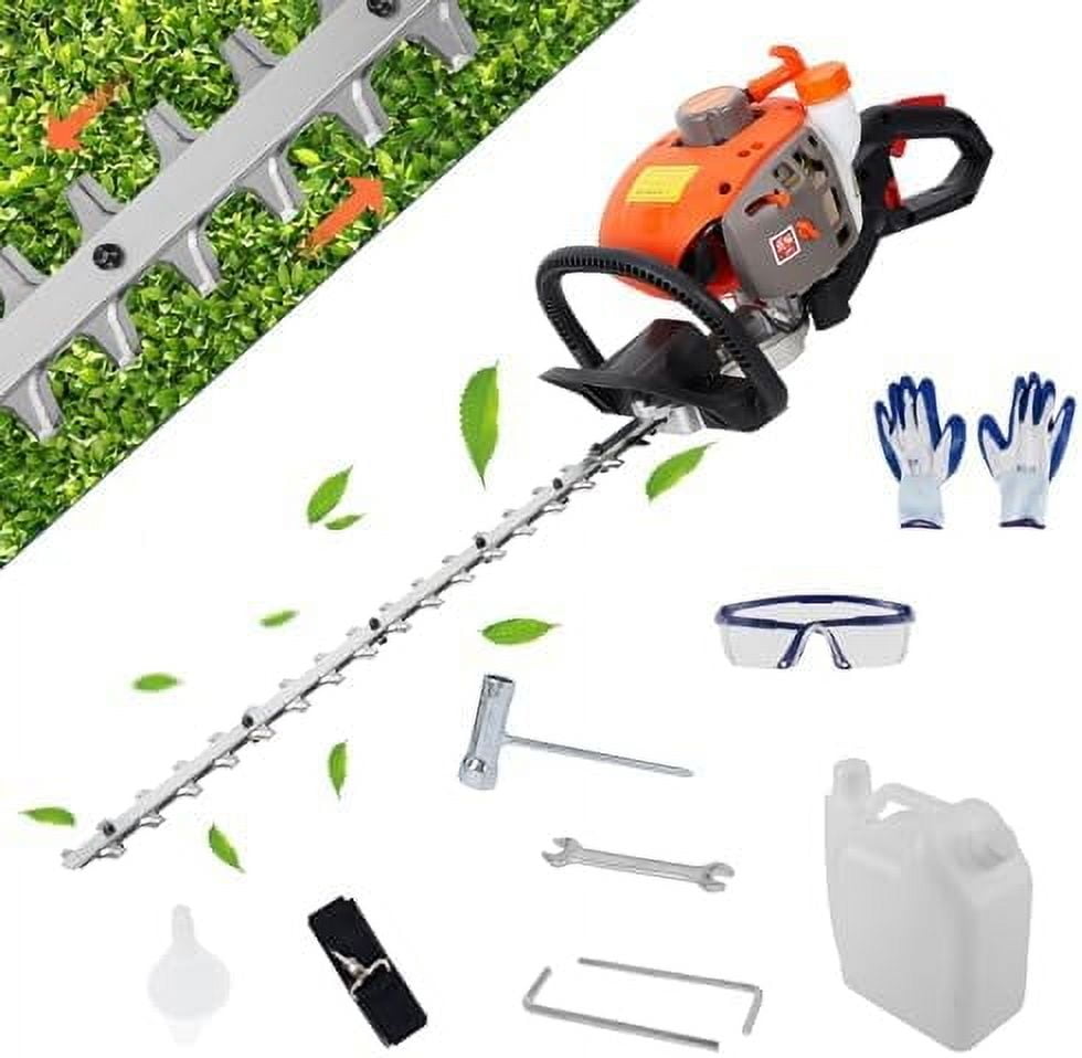 24-Inch Dual-Action Blade Hedge Trimmer, 26CC Gas Powered Hedge Trimmer, Cordless Gas Hedge ...