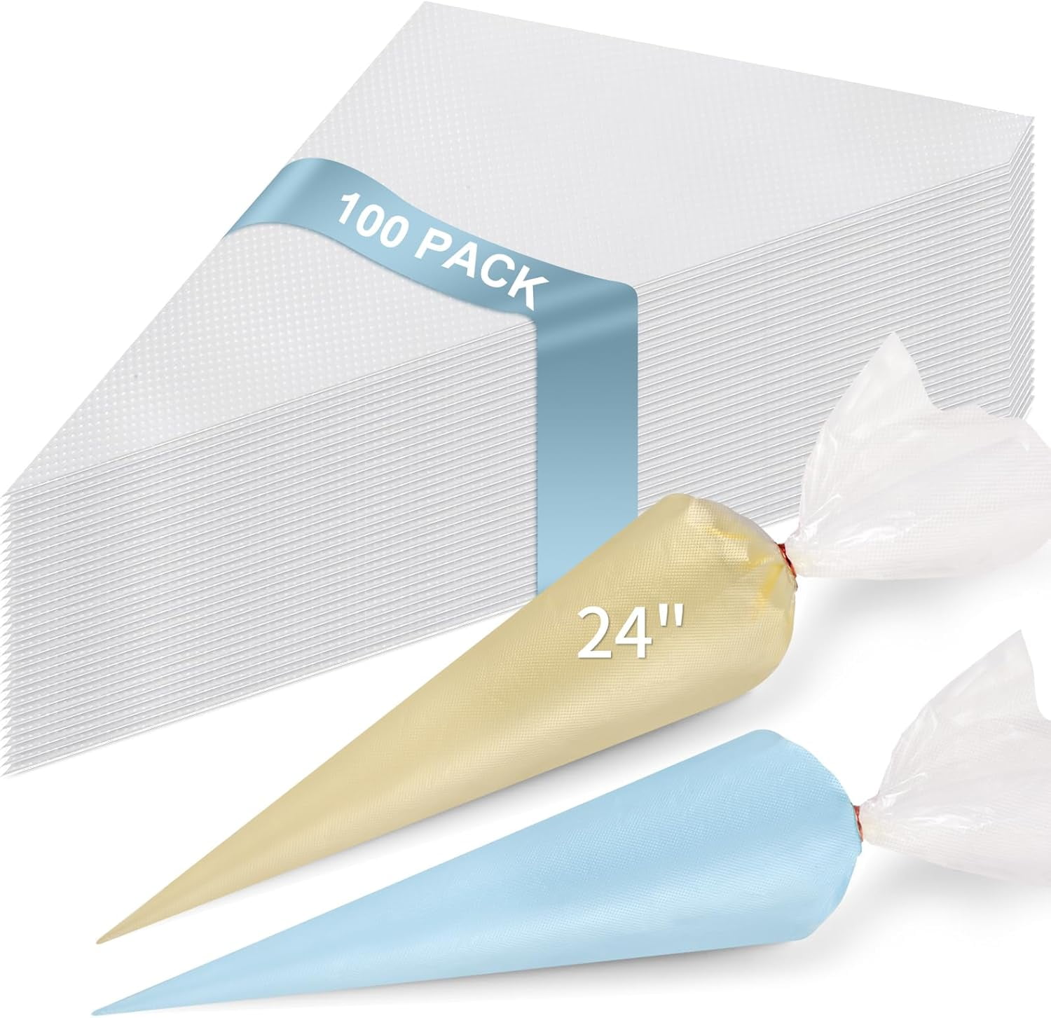 24 Inch Extra Large Piping Bags Disposable, 100 Pieces Icing Bags ...