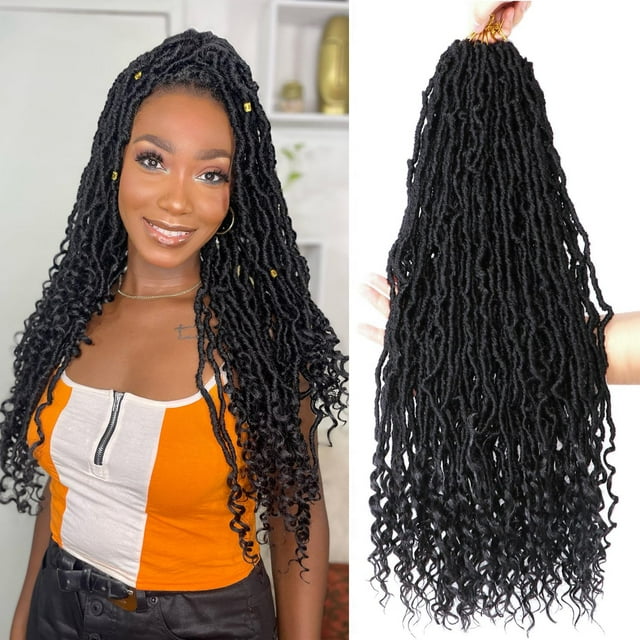 24 Inch Faux Locs Crochet Hair for Black Women 8 Packs Soft Locs with ...