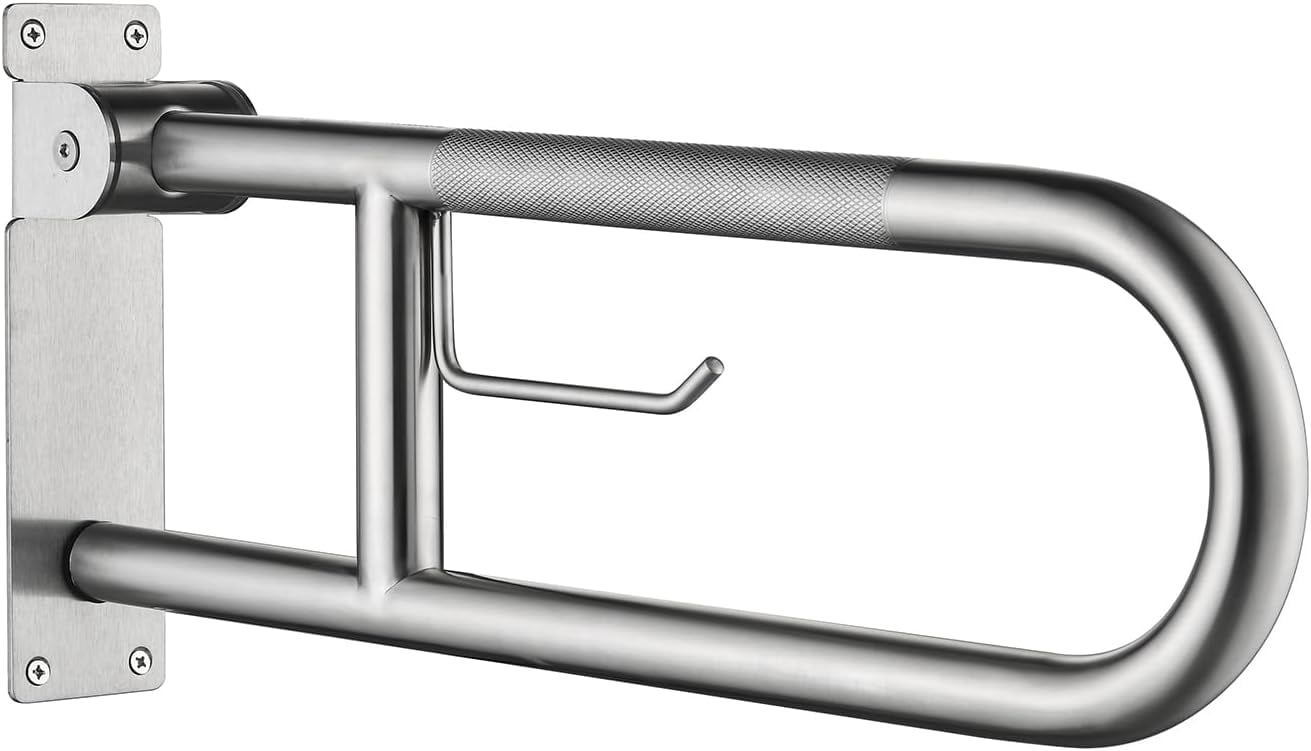 24-Inch Flip-Up Stainless Safety Flip-Up Bathroom Grab Bar with ...