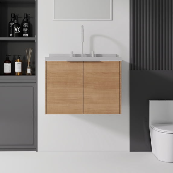 24 Inch Floating Bathroom Vanity with Sink, Soft-Close Door, 2-IN ...
