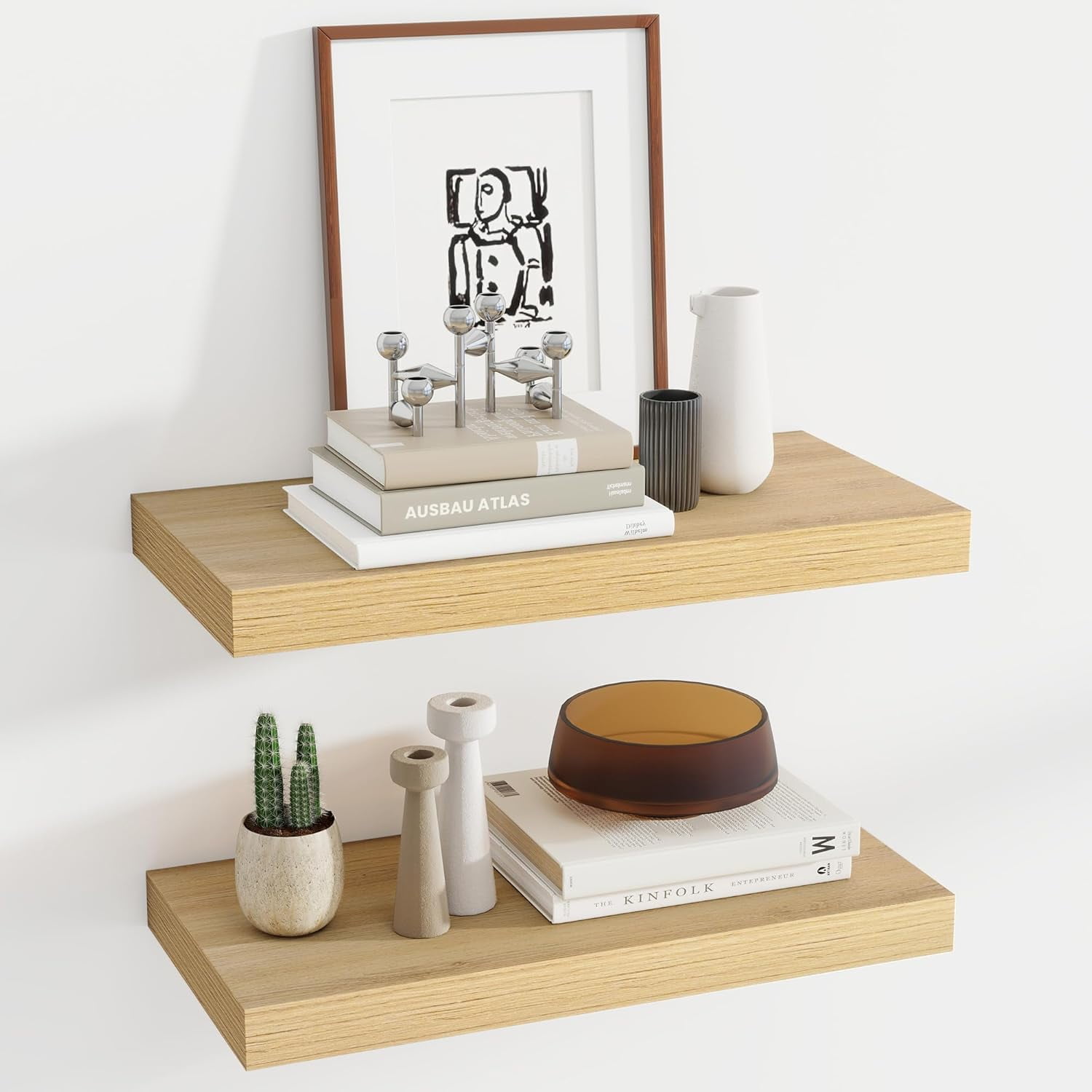 24 Inch Floating Shelves, 12 Inch Deep Floating Shelves for Wall ...