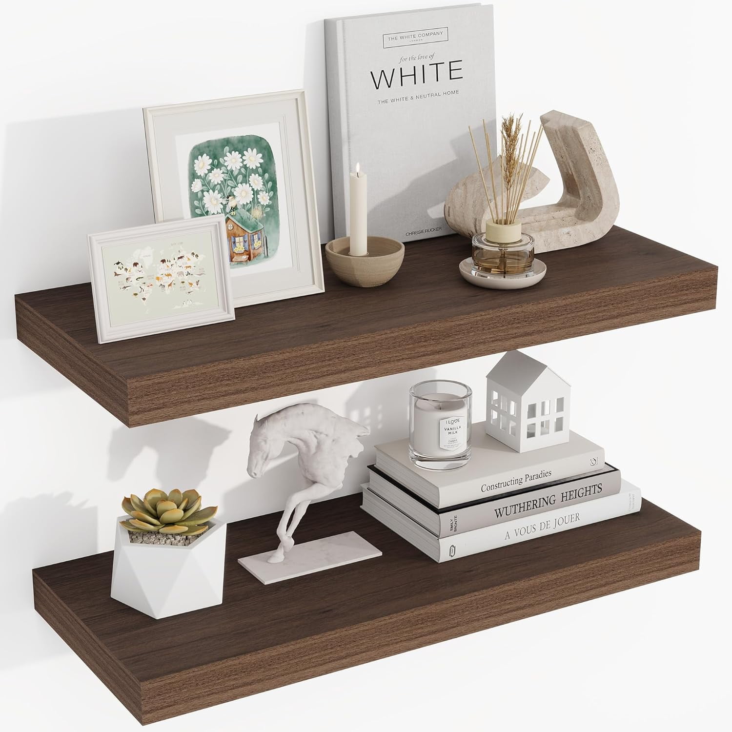 24 Inch Floating Shelves, 24"x9.25"x1.5" Inch Deep Floating Shelves for ...